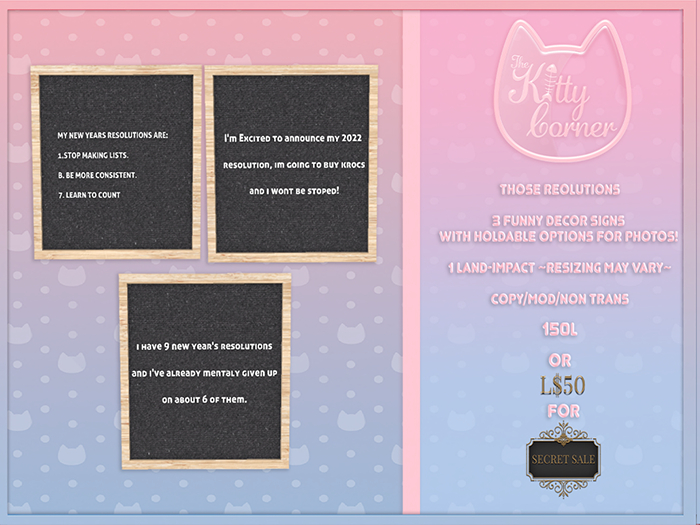 Second Life Marketplace - [TKC] Those Resolutions